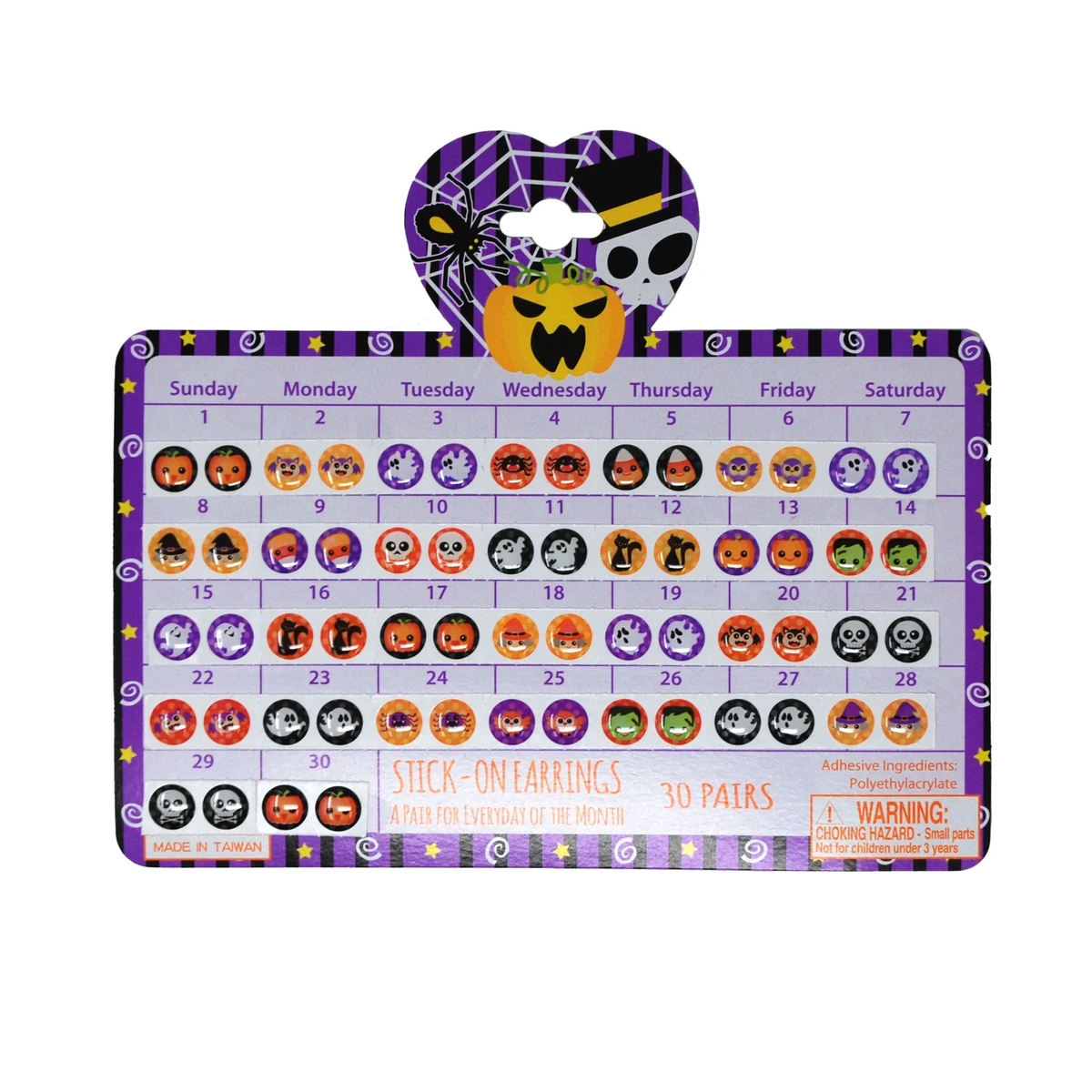 30 Day Halloween Stick On Earrings – Hurley Burley Toys