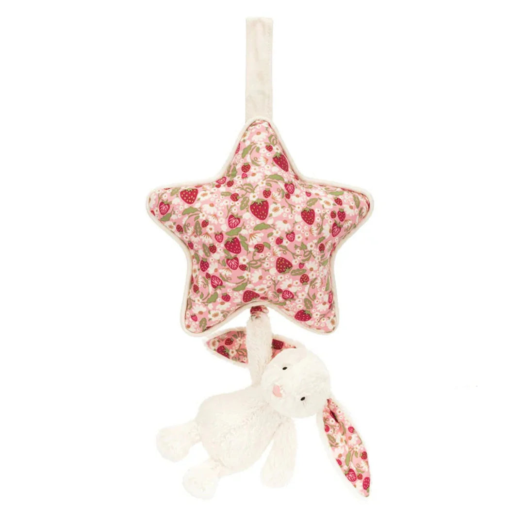 Jellycat Blossom Cream Bunny 'Berry Musical Pull – Hurley Burley Toys