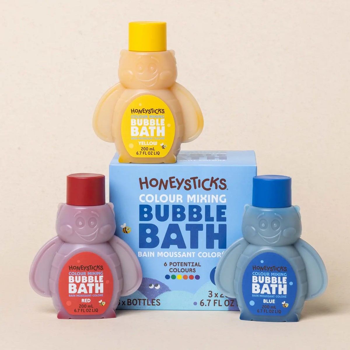 Honeysticks Bubble Bath Colour Mixing 3pk 200ml – Hurley Burley Toys